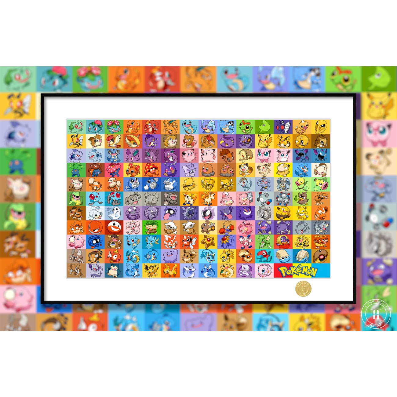 H-two Studio - Generation 1 Pokemon Poster Frame – Avolounge