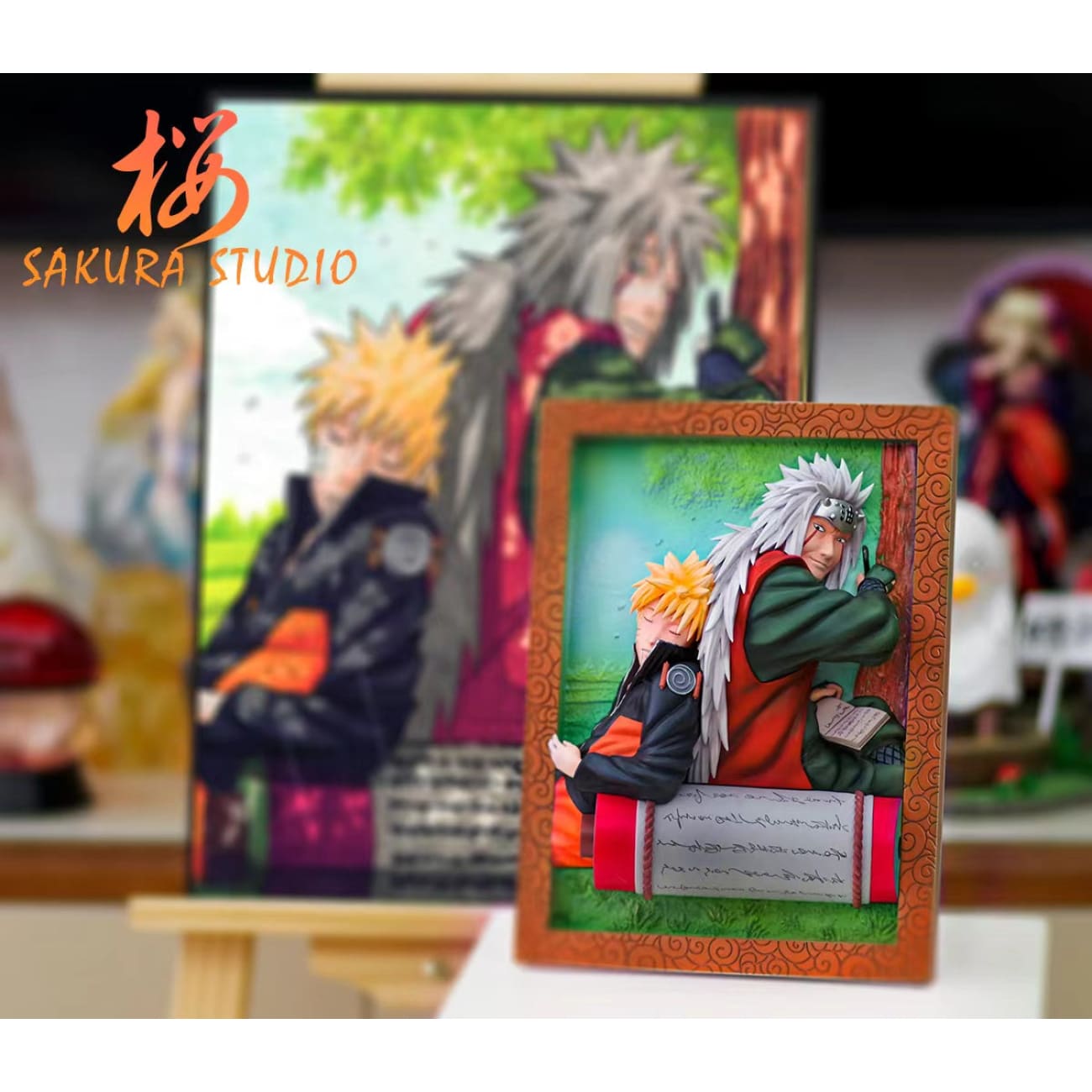 Sakura Studio - Jiraiya with Naruto Uzumaki 3d Photo Frame – Avolounge